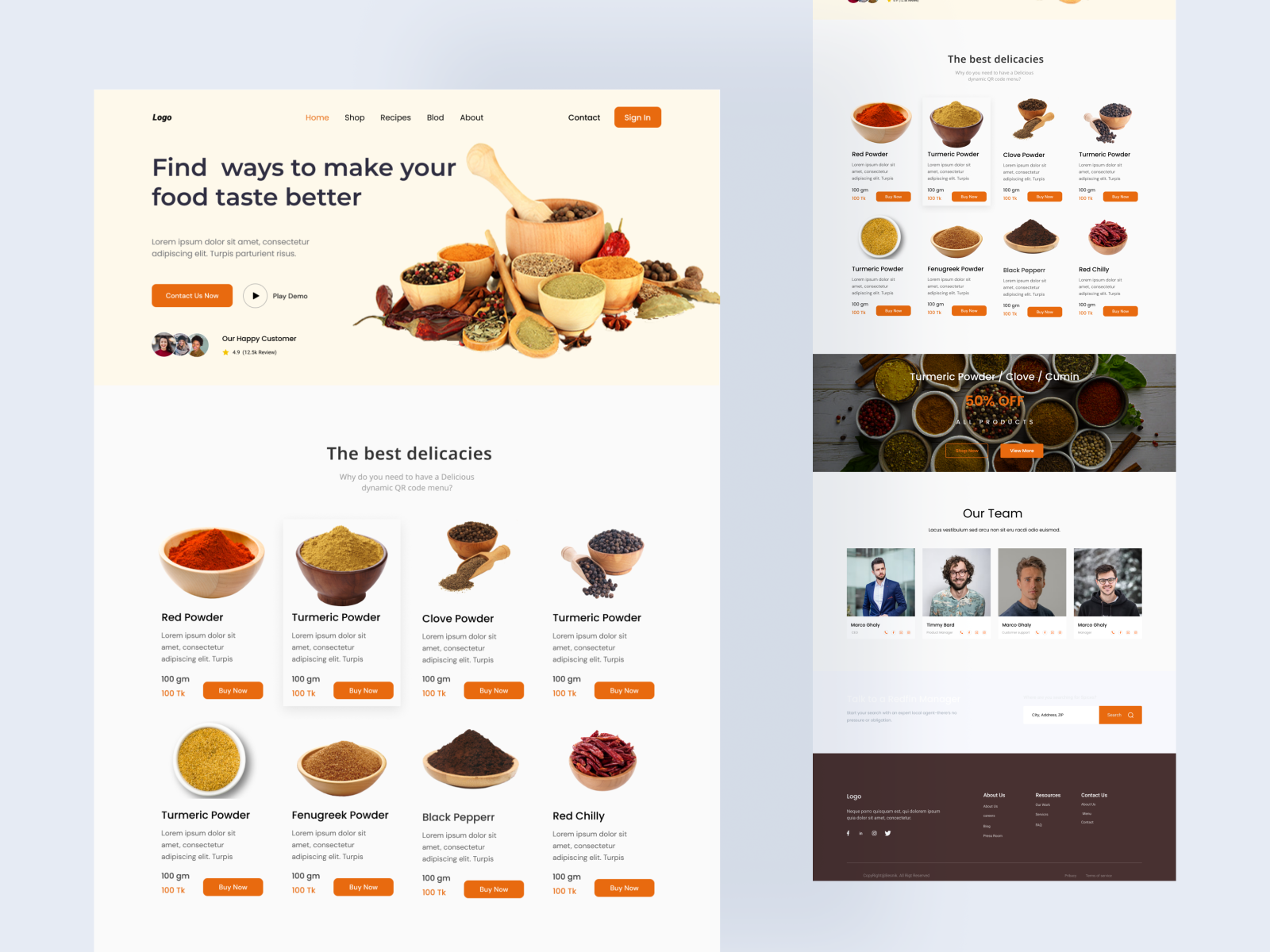 Spices Website - Concept Design by Mahmudul Hasan on Dribbble