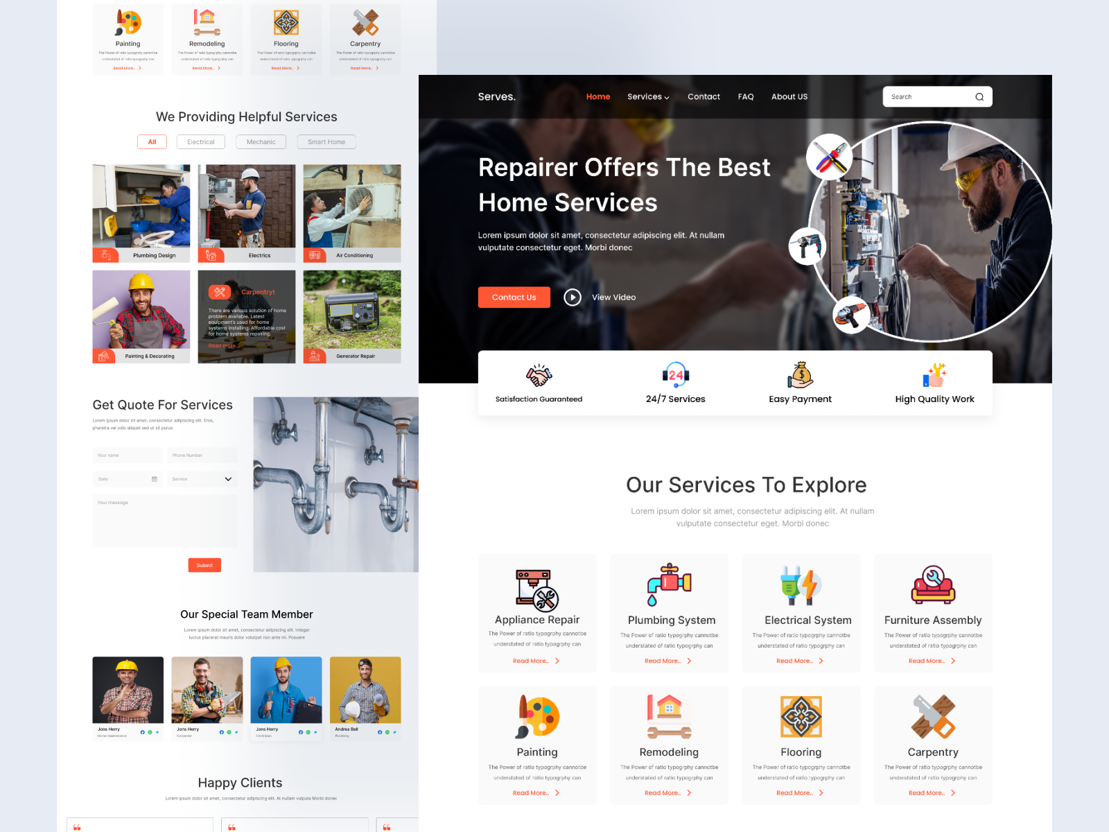 Home Service Website Concept by Mahmudul Hasan on Dribbble
