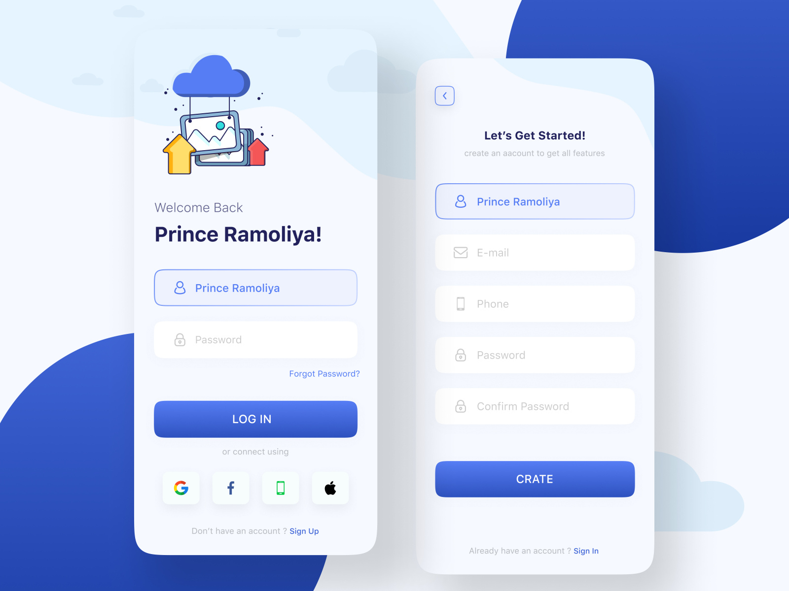 Online Cloud Storage Login by Prince Ramoliya on Dribbble