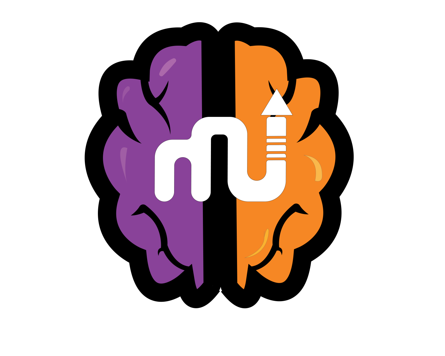 Eye-catchy minimal vector brain & letter with gaming style logo by M. A ...