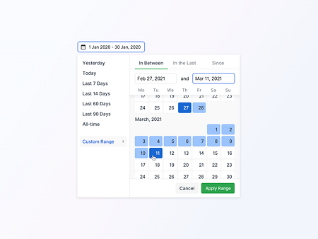 Date Picker - New Countly UI by Antonin Kus on Dribbble
