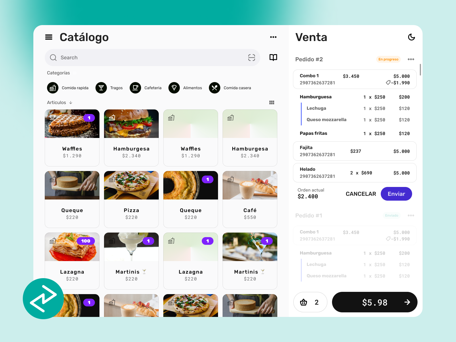 POS App Table version by Nicolás Correa on Dribbble