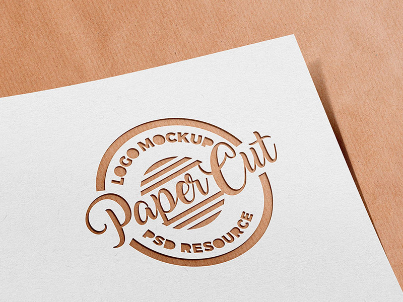 Paper Cutout Logo Mockup by Graphicsfuel on Dribbble