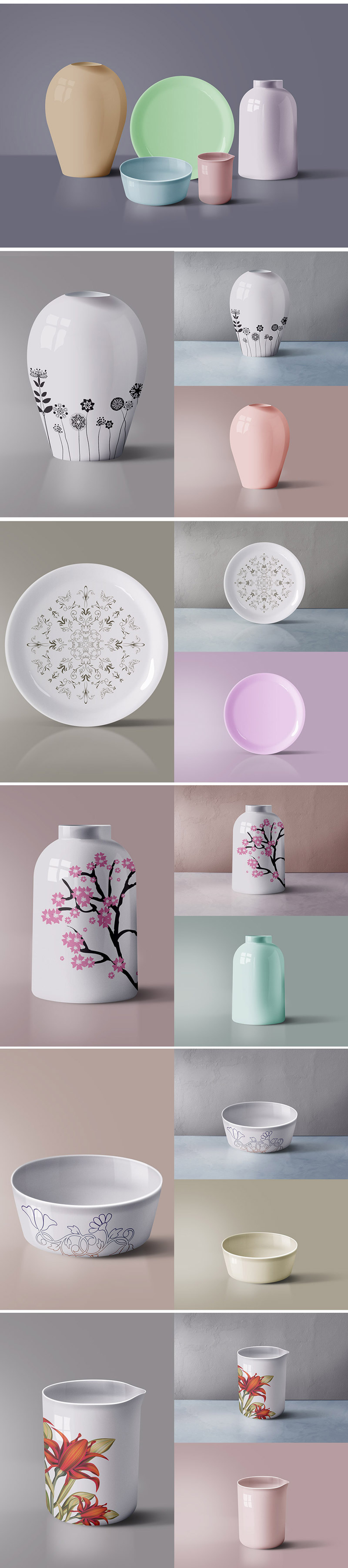 Ceramic Tableware PSD Mockup Set by Graphicsfuel on Dribbble
