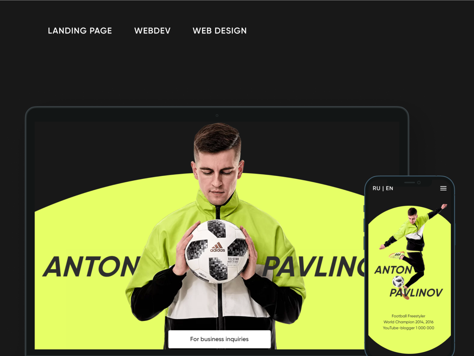 Football freestyle World Champion’s personal website by Decision ...