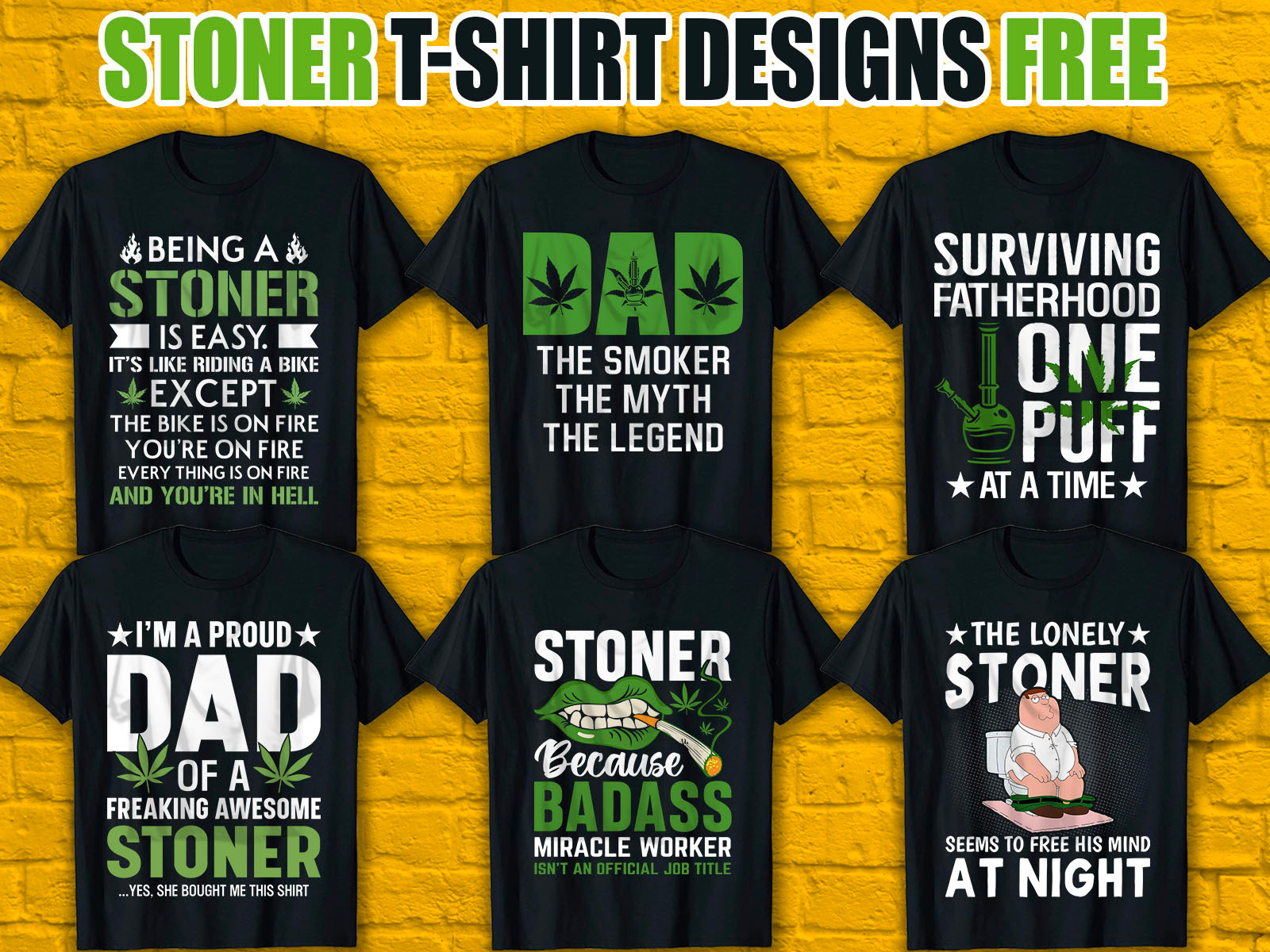 Stoner T-Shirt Designs For Merch By Amazon by Merch Bundle on Dribbble