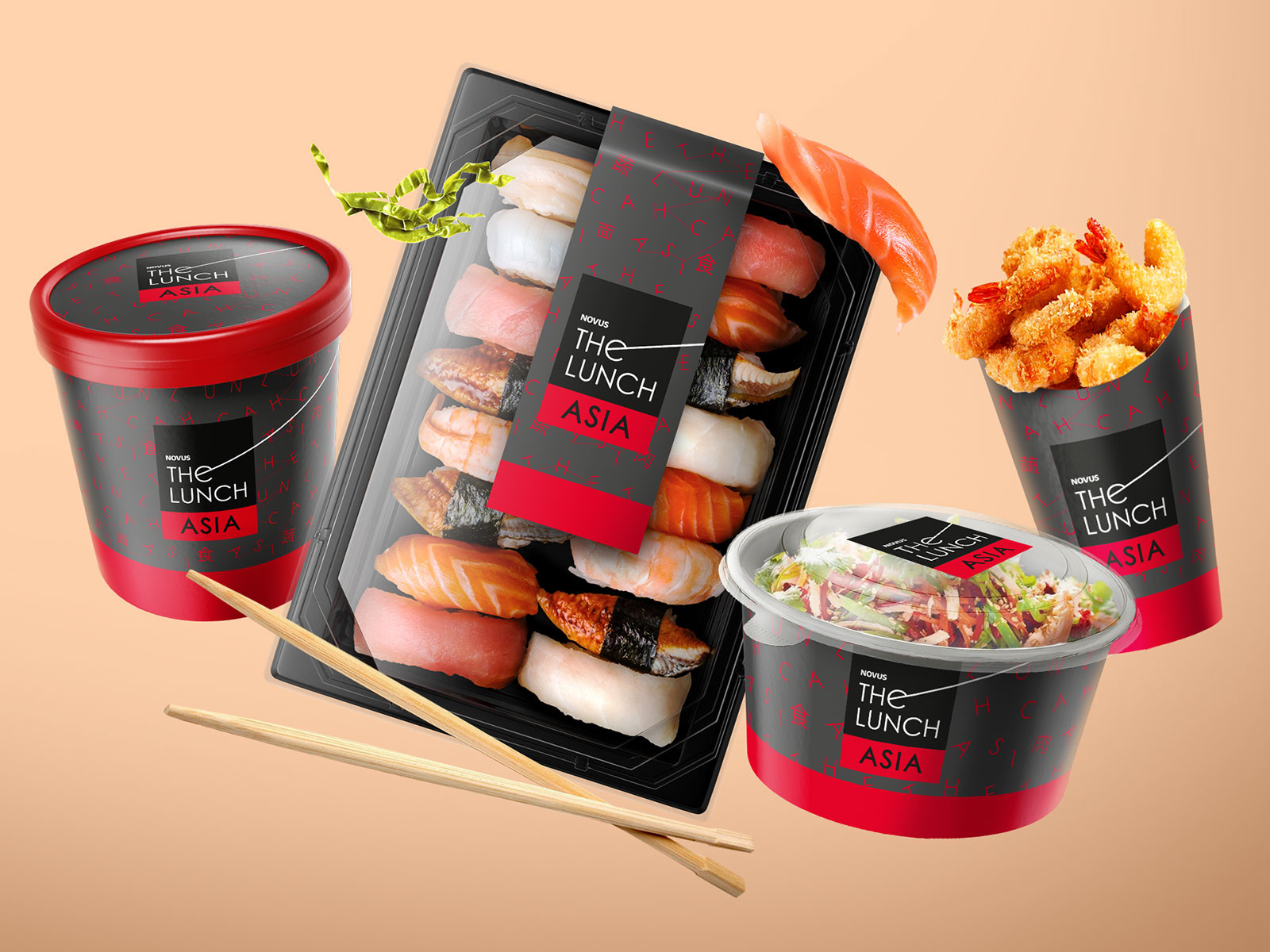Packaging design system for asian food by Darina Igonina on Dribbble