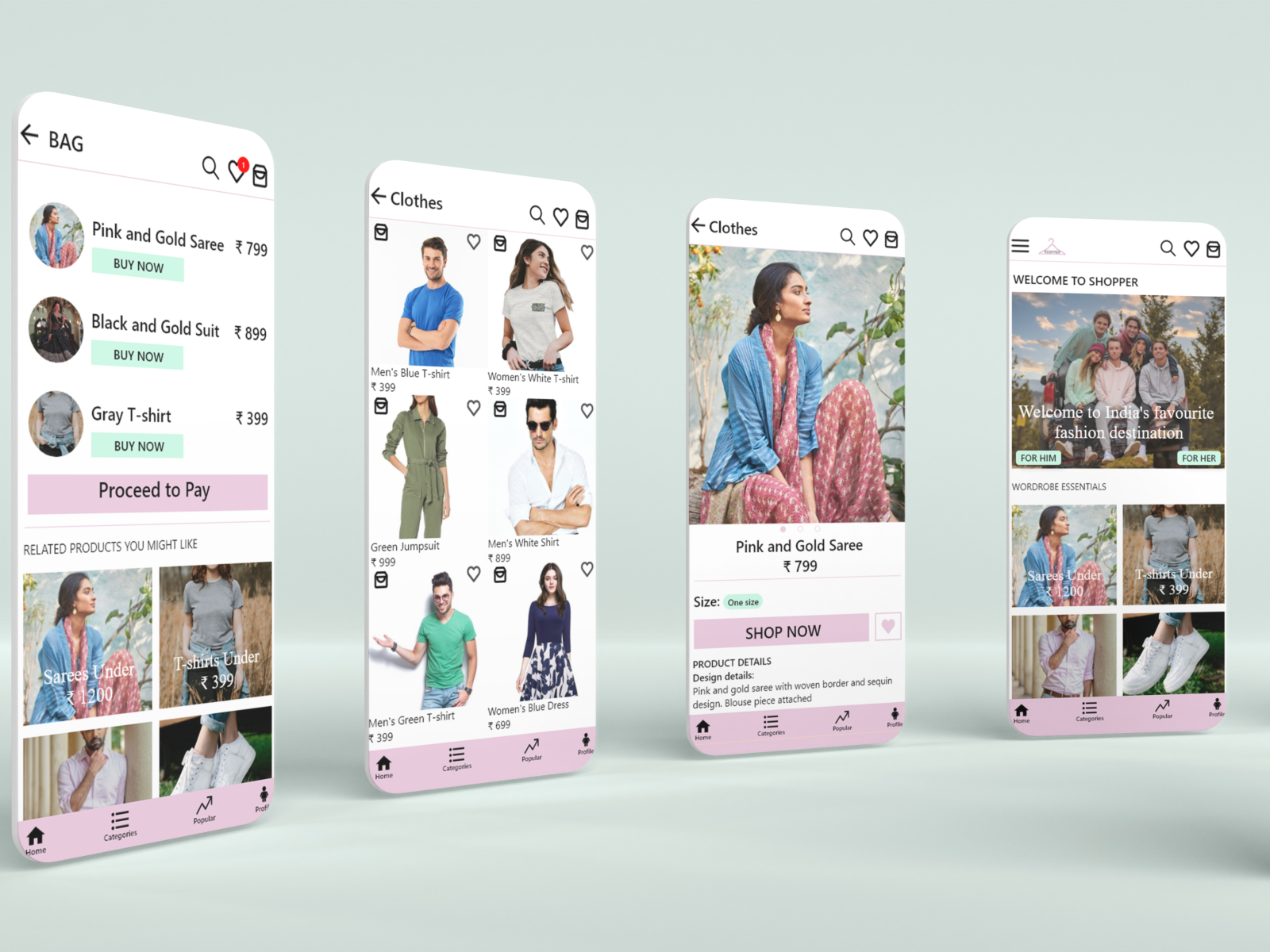 Shopper- An ecommerce app UI design by Anushka Choudhary on Dribbble