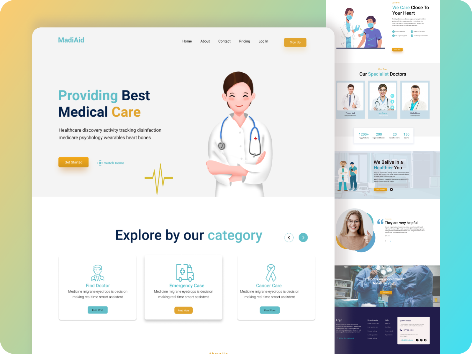 Medical Landing page by shaidurrashid on Dribbble
