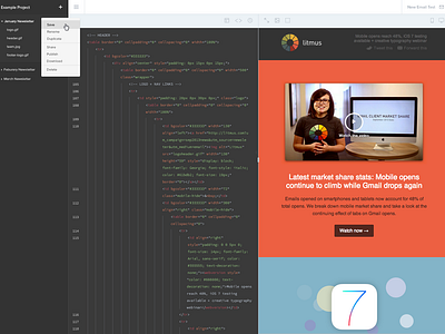 Litmus Builder - Code Editor by Alan Tippins for Litmus on Dribbble