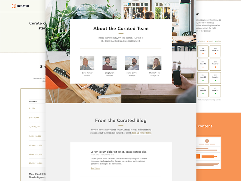 Curated.co - Even more pages! by Alan Tippins on Dribbble