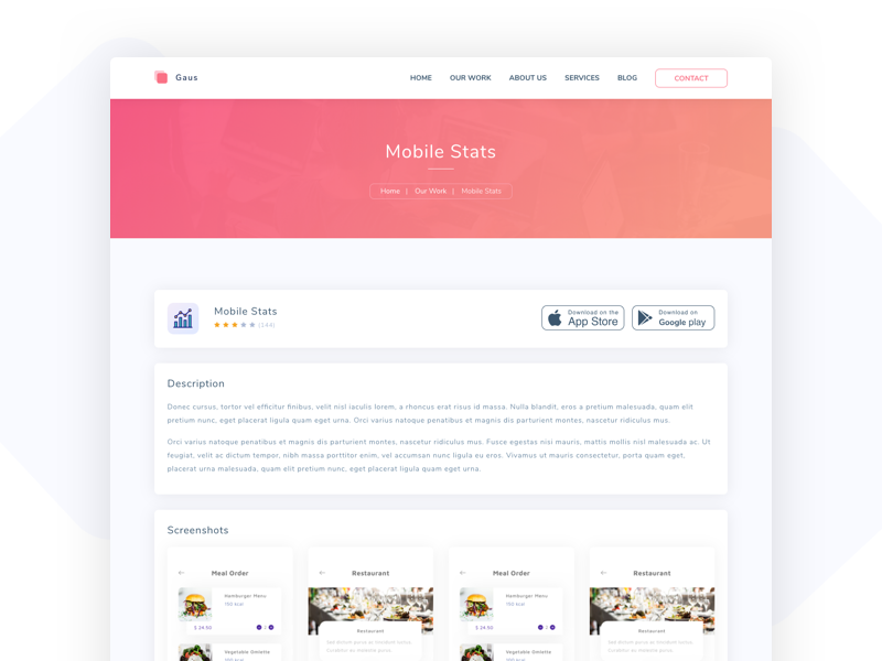 Gaus - Mobile App Development Agency Template by tempload on Dribbble