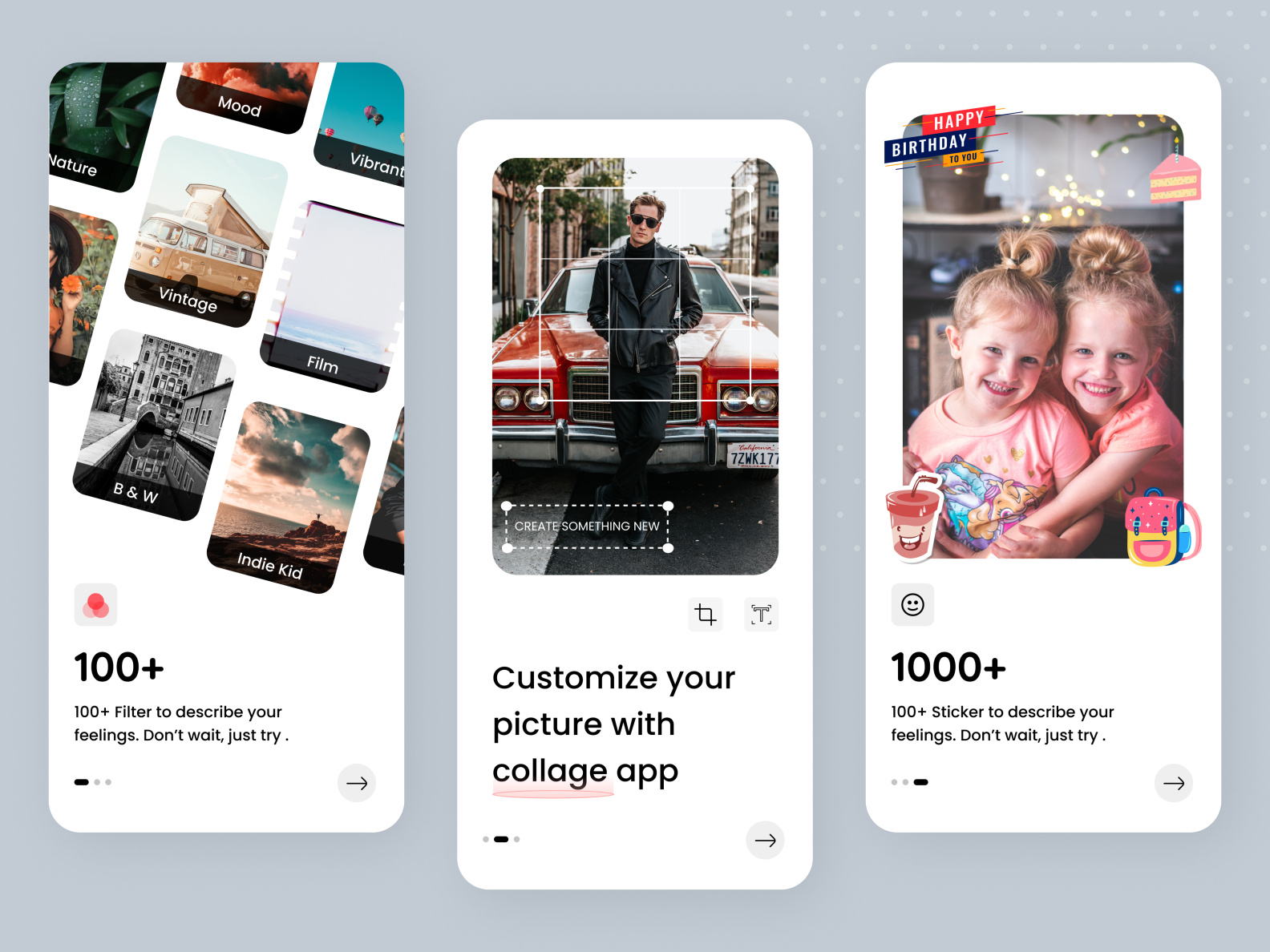 Collage App -Photo Editing Onboarding by Alvin Koshiya on Dribbble