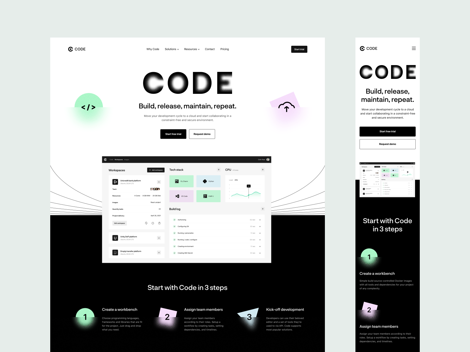 Platform for Developers: Product Main Page by Artem for Implse on Dribbble