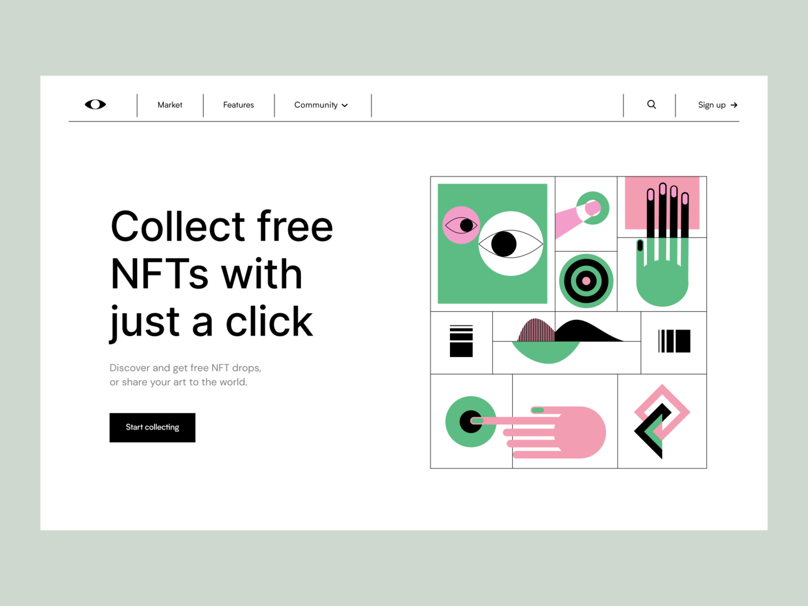 NFT platform. landing page. by Artem for Implse on Dribbble