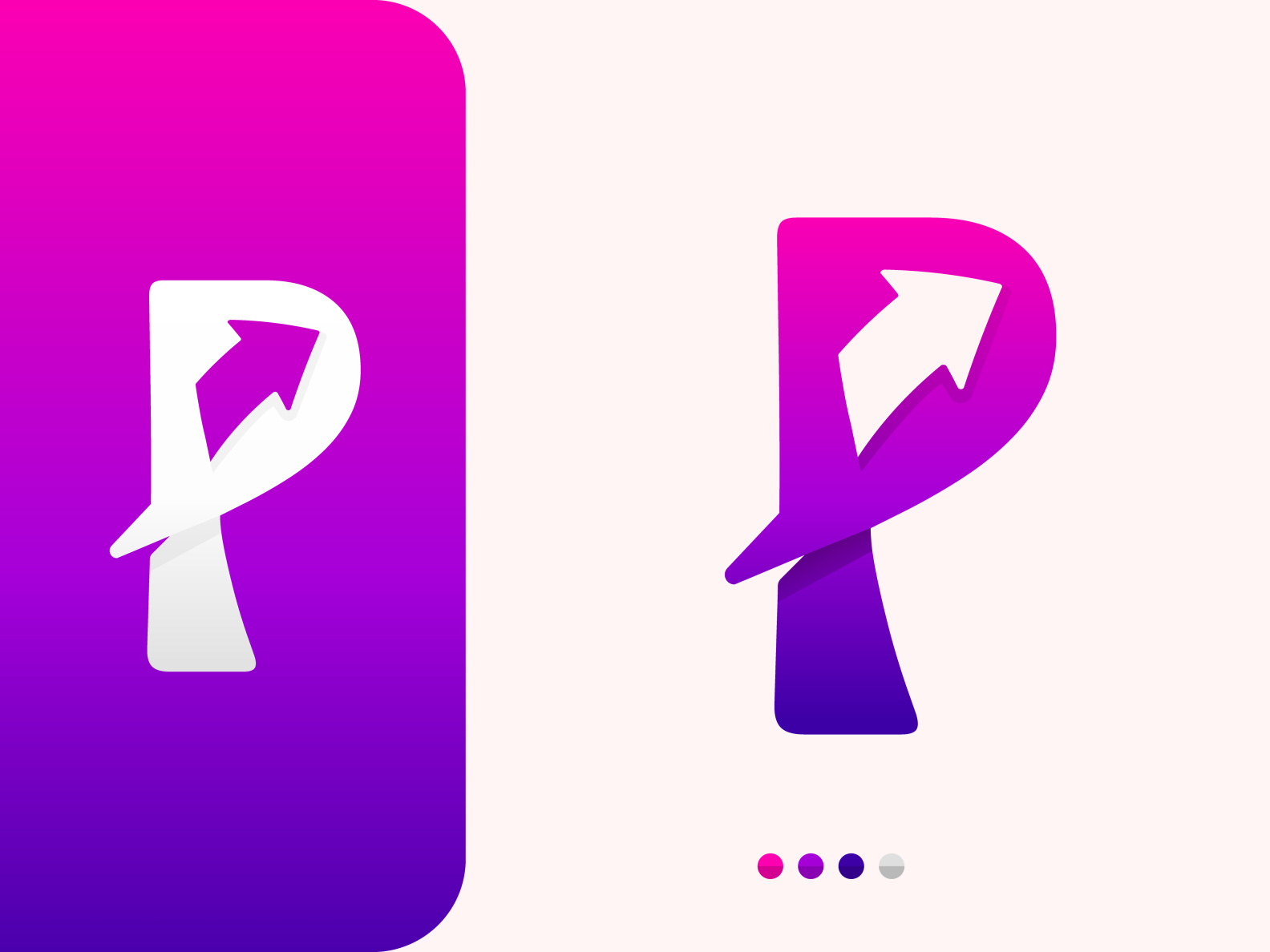 P letter and arrow by DeftBranding | Logo Design on Dribbble