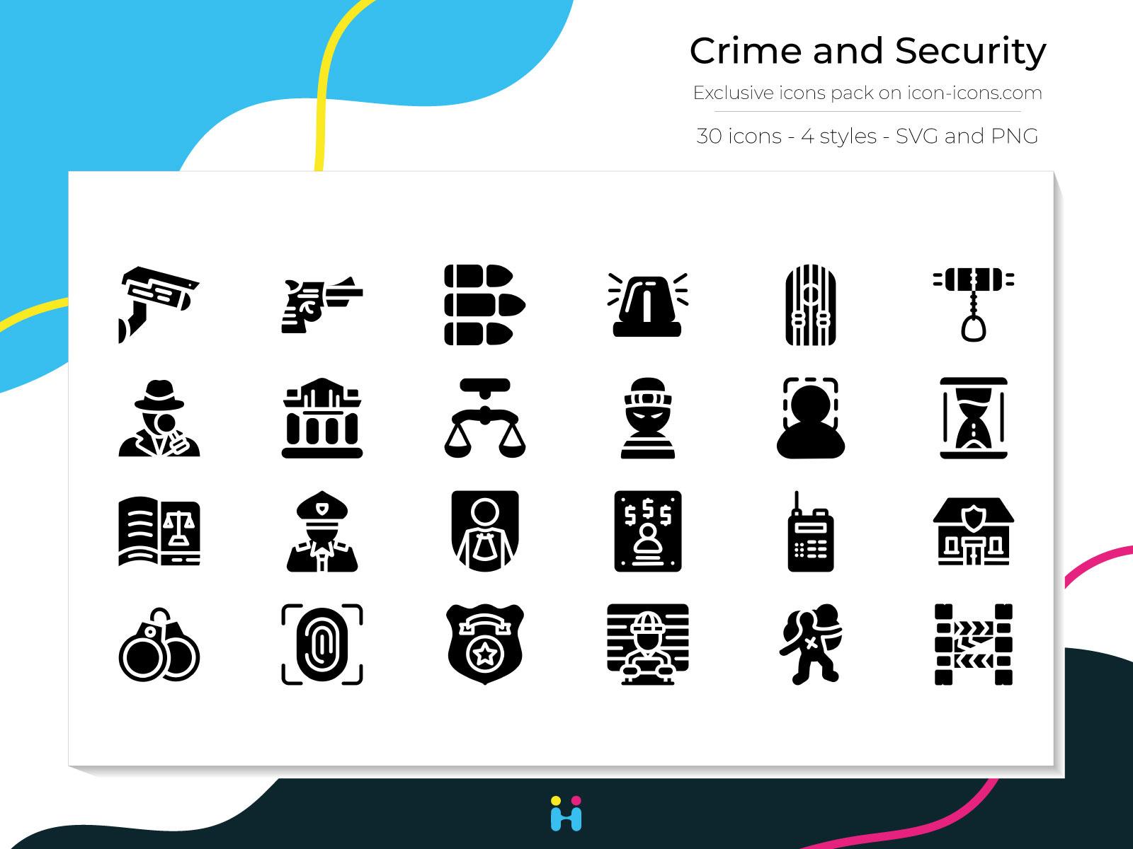 Crime and Security icons (Solid) by Icon-Icons on Dribbble