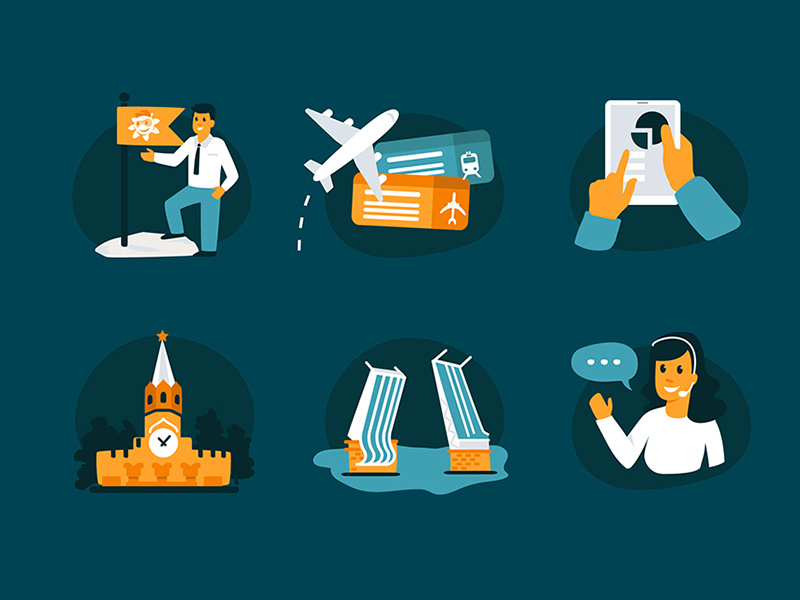 Icons for Travel Company by FLAT12 DIGITAL on Dribbble