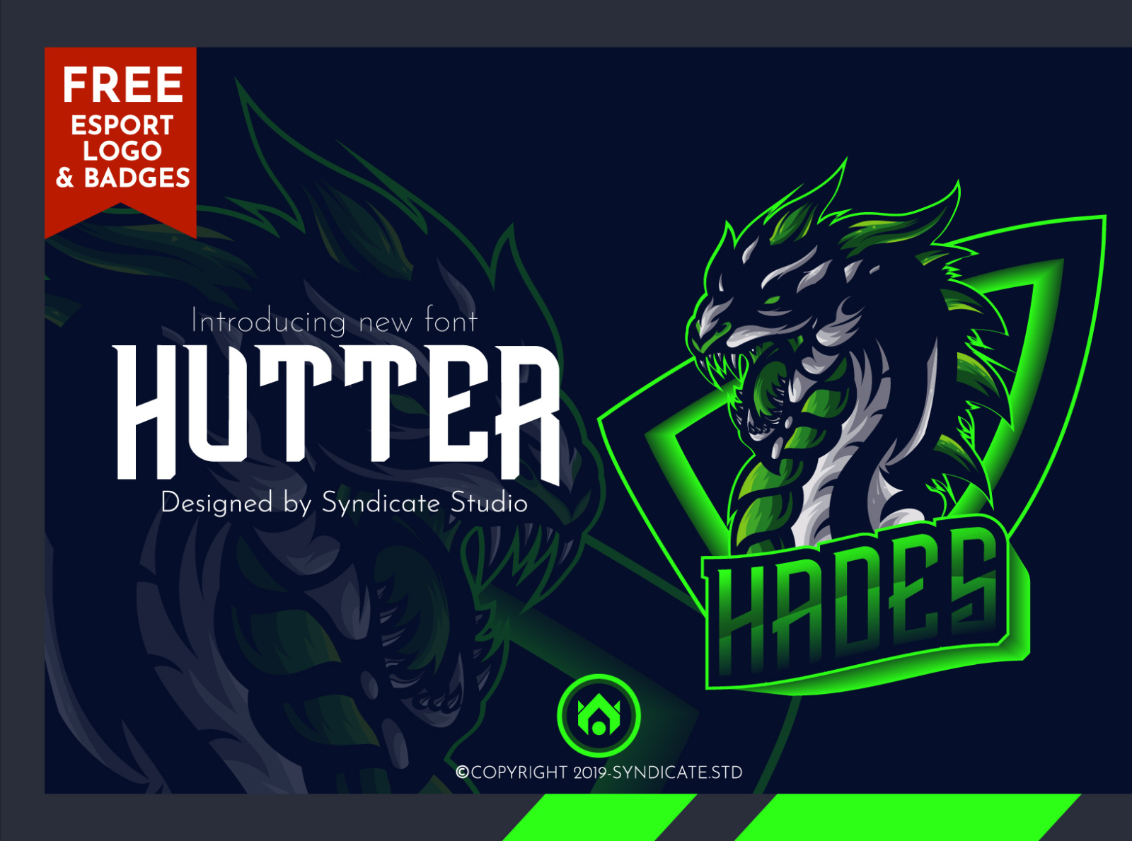 HUTTER | Esport Font + FREE Logo and Badges by Secondsyndicate Studio ...