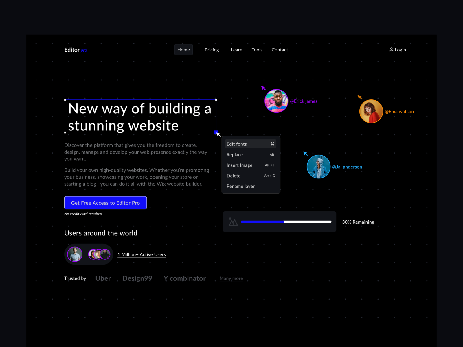 Editor Pro - Website builder landing page by MOIZ ARSHI on Dribbble