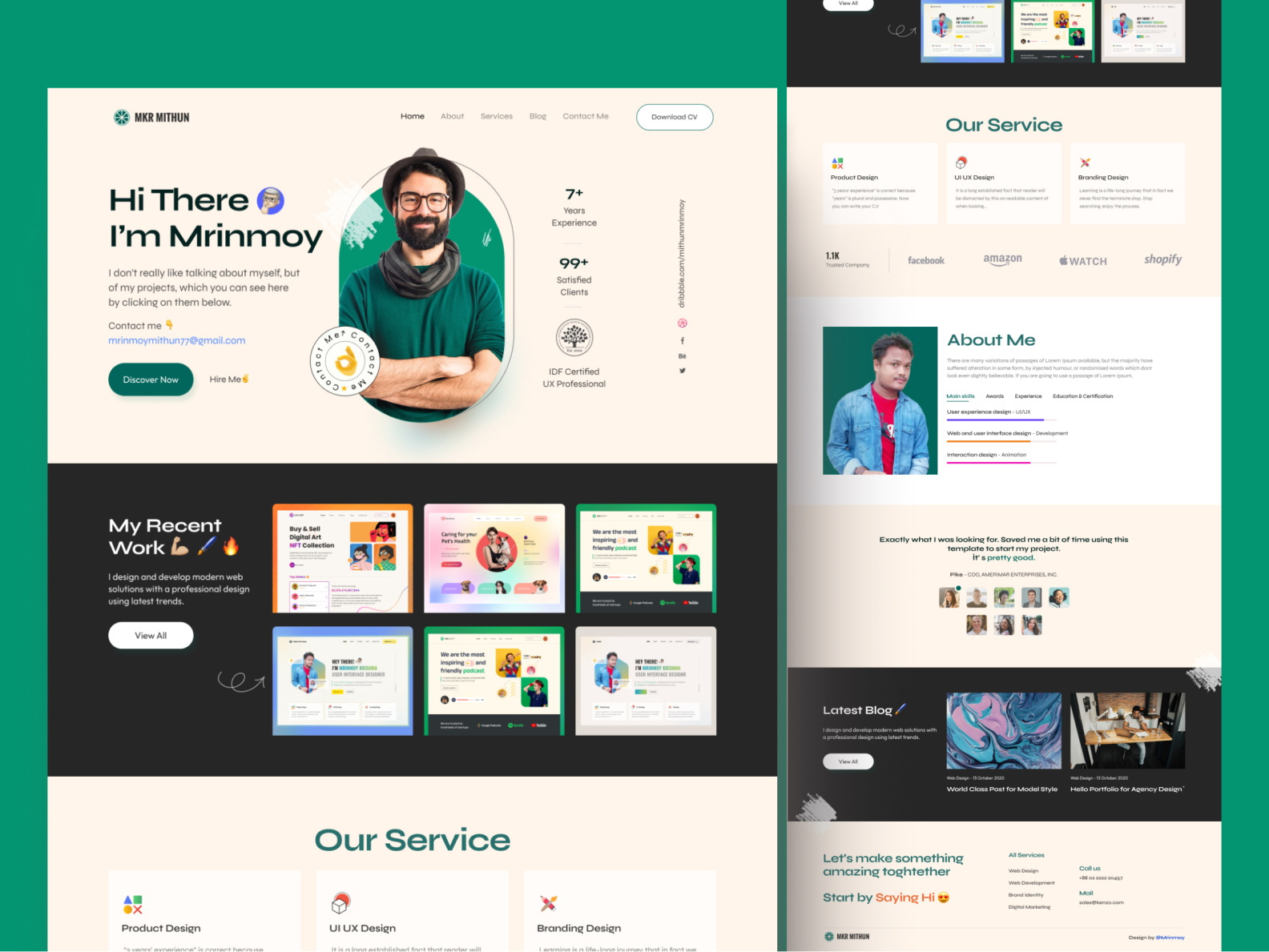 Freelancer Personal Website Design by Mrinmoy Krishna Roy on Dribbble