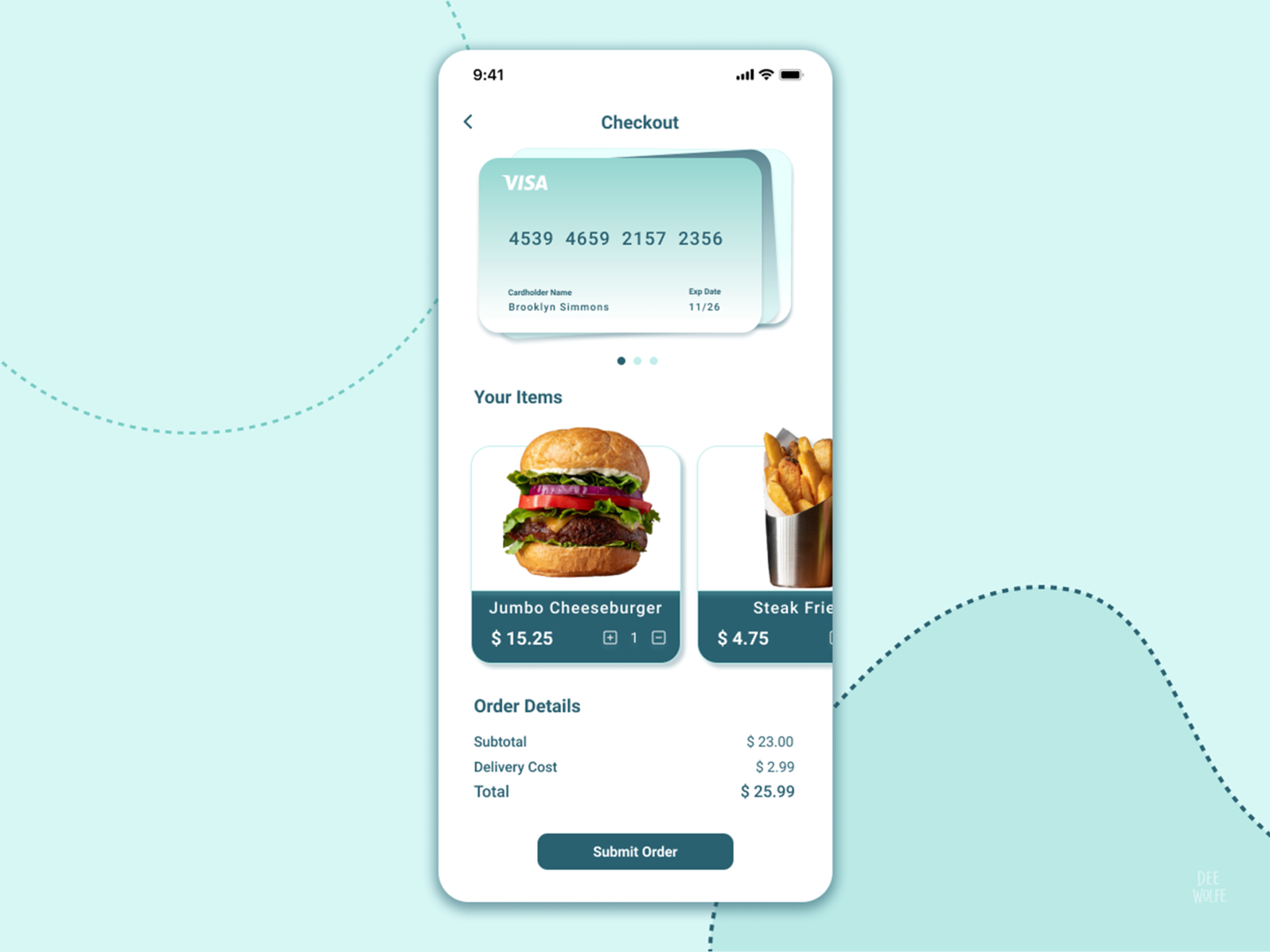 Daily UI Challenge 002: Credit Card Checkout by Dee Wolfe on Dribbble