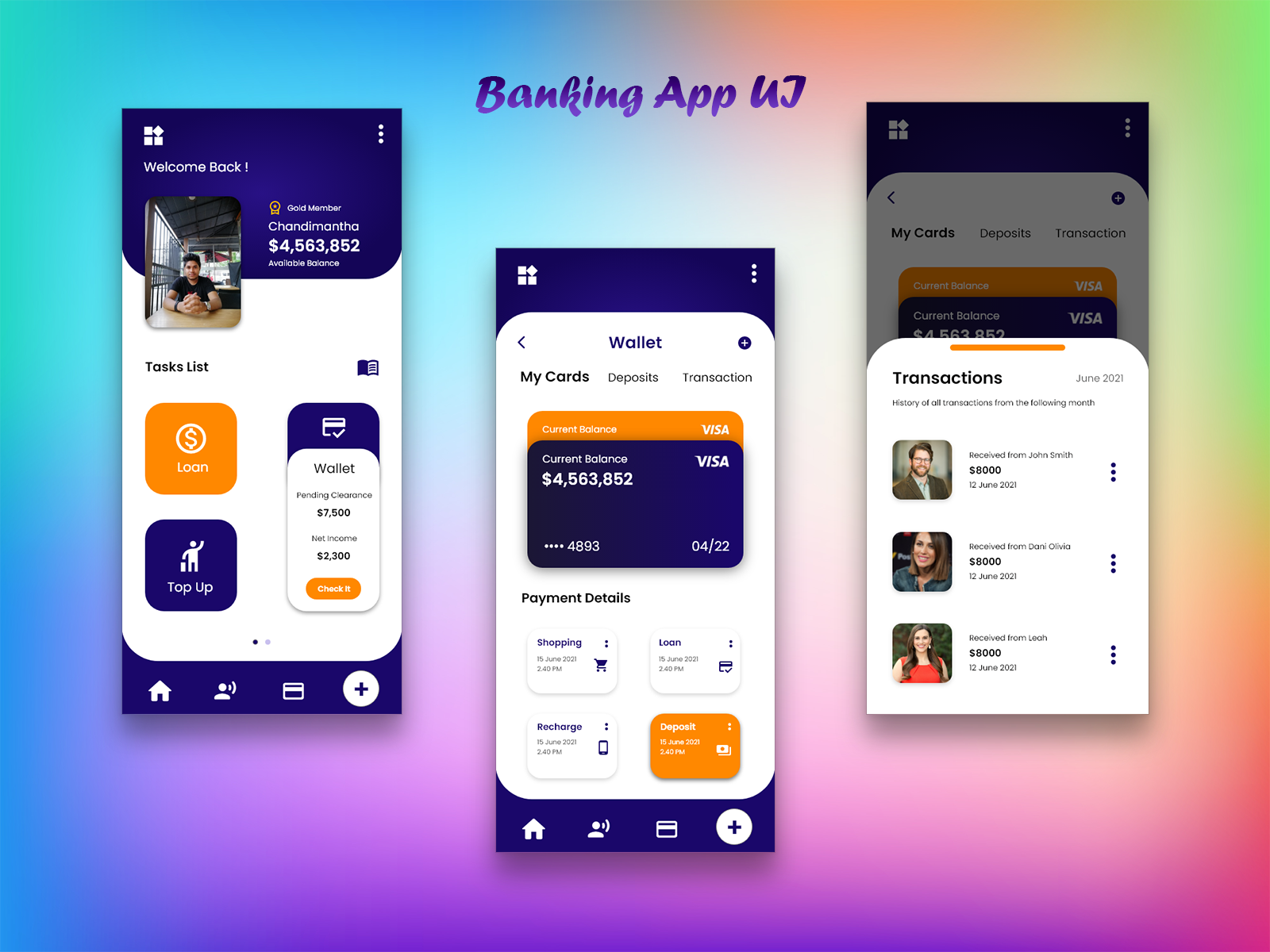 Banking App UI by DPI_MEDIA on Dribbble