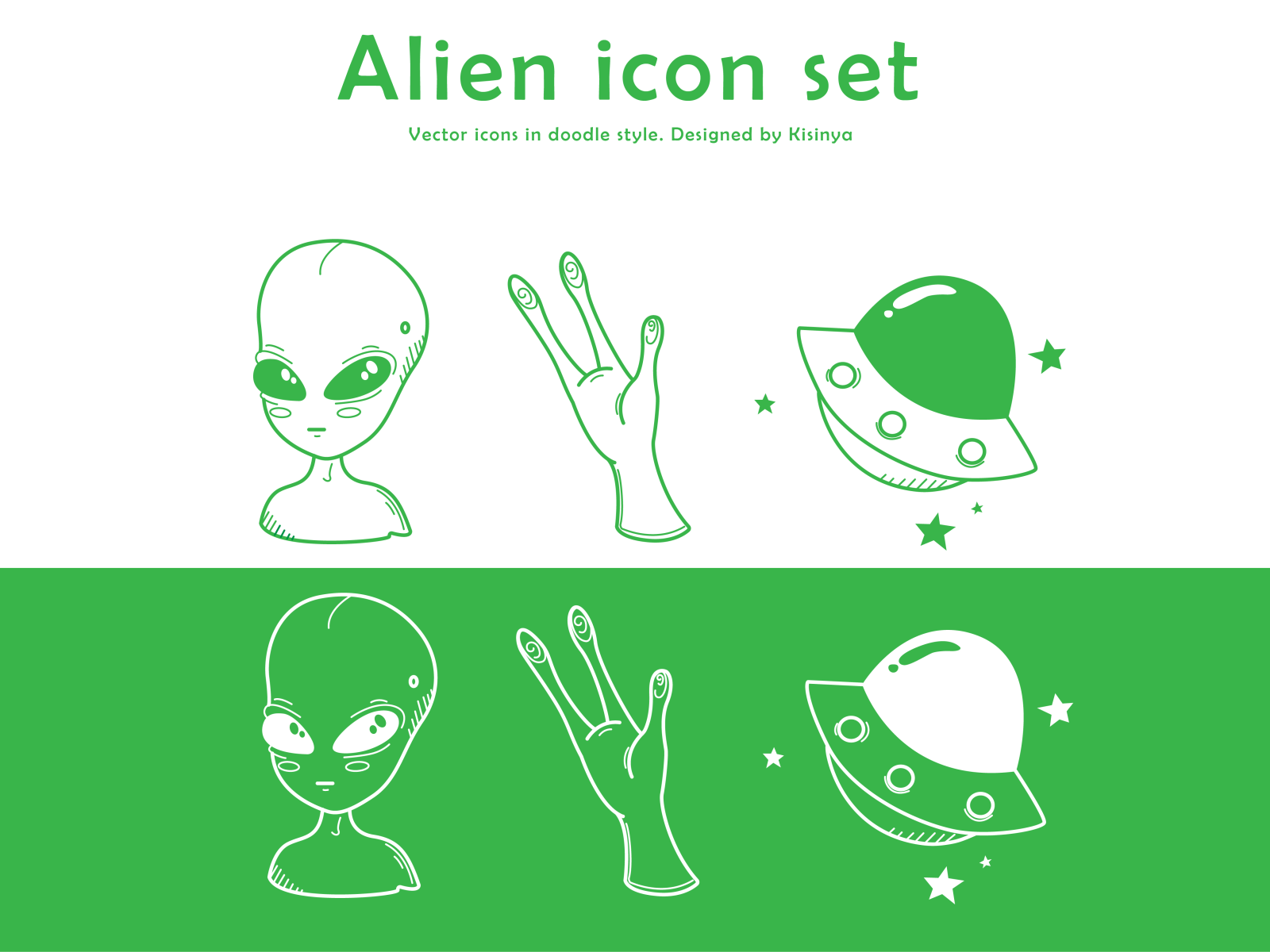 Alien icon set by Kristina on Dribbble
