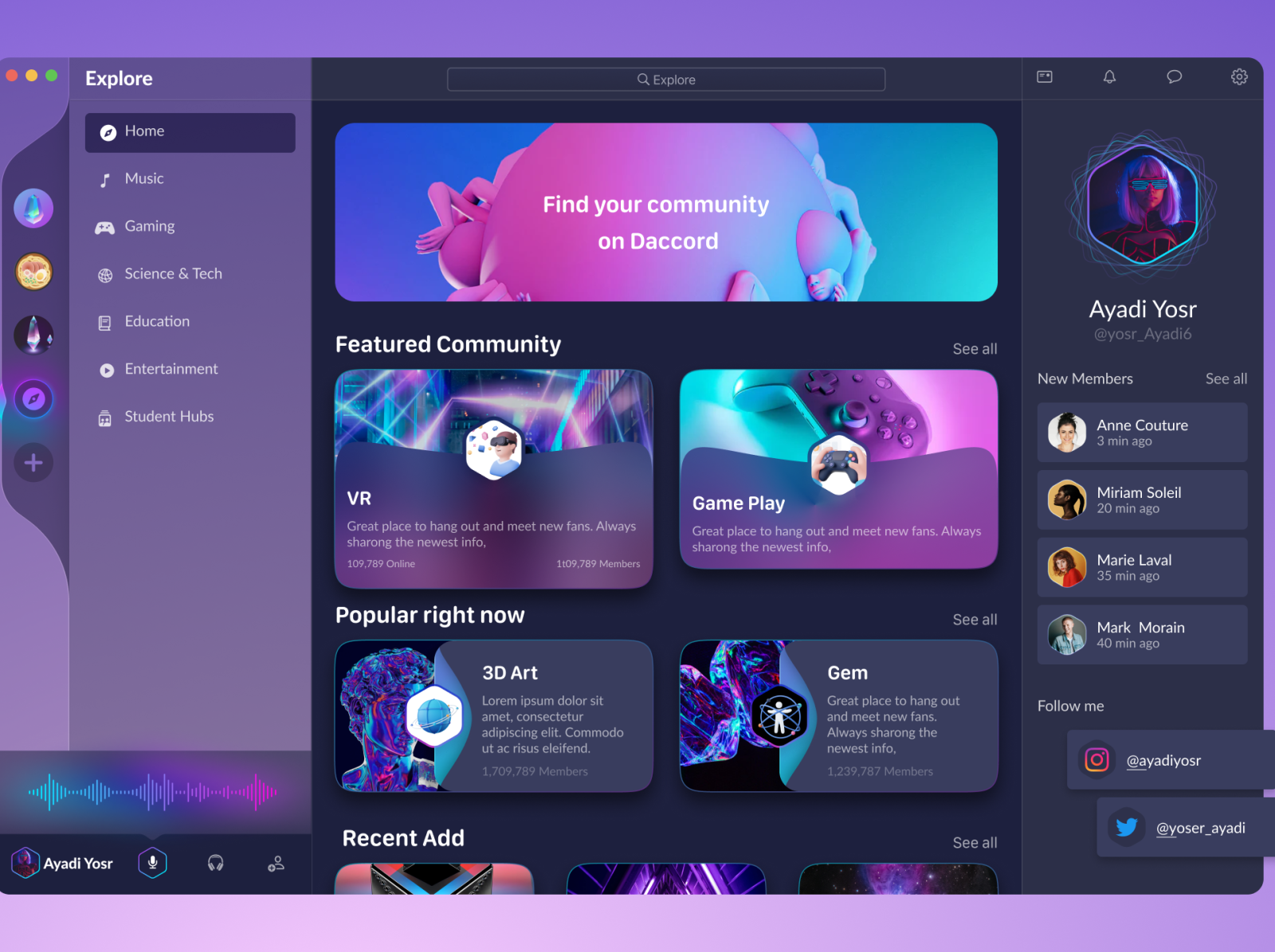 Music Player Web App by Yosr Ayadi on Dribbble