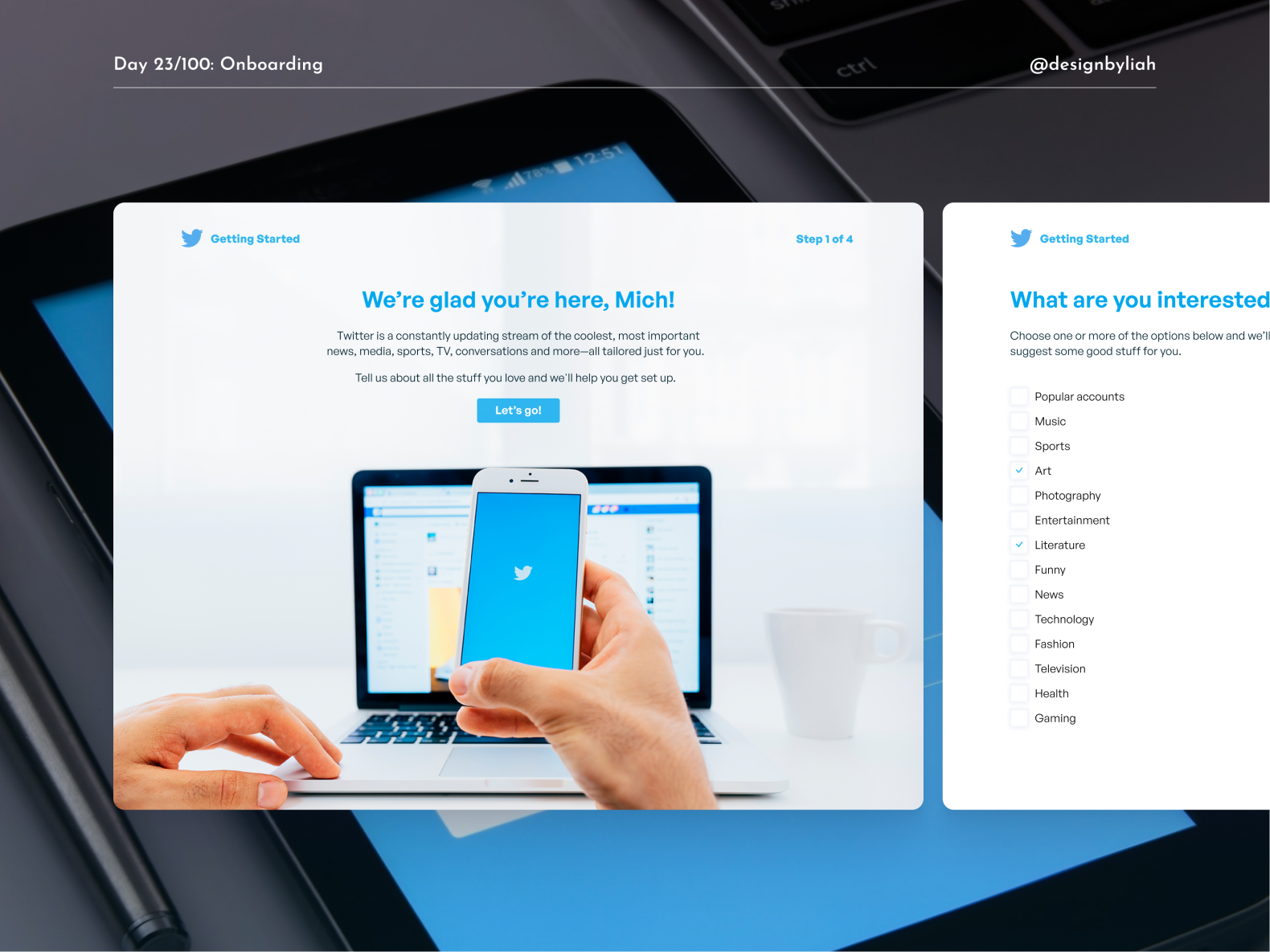 Day 23/100: Onboarding by designbyliah on Dribbble