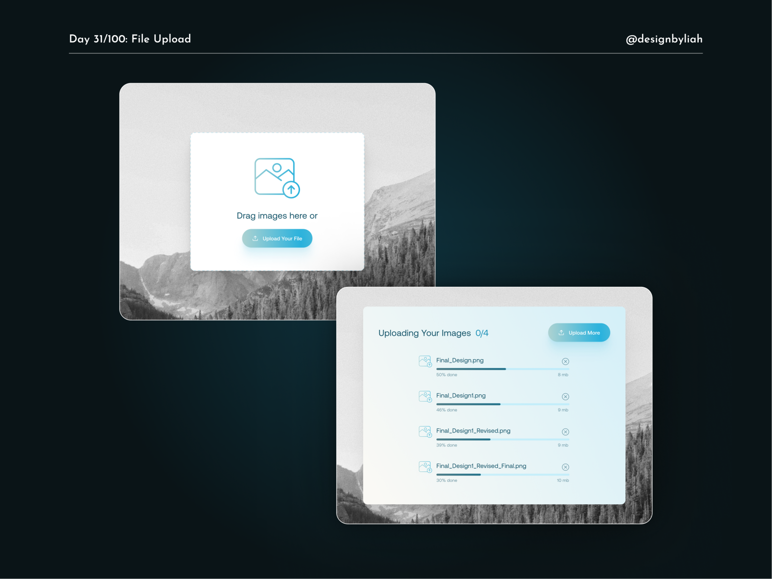 Day 31/100: File Upload by designbyliah on Dribbble