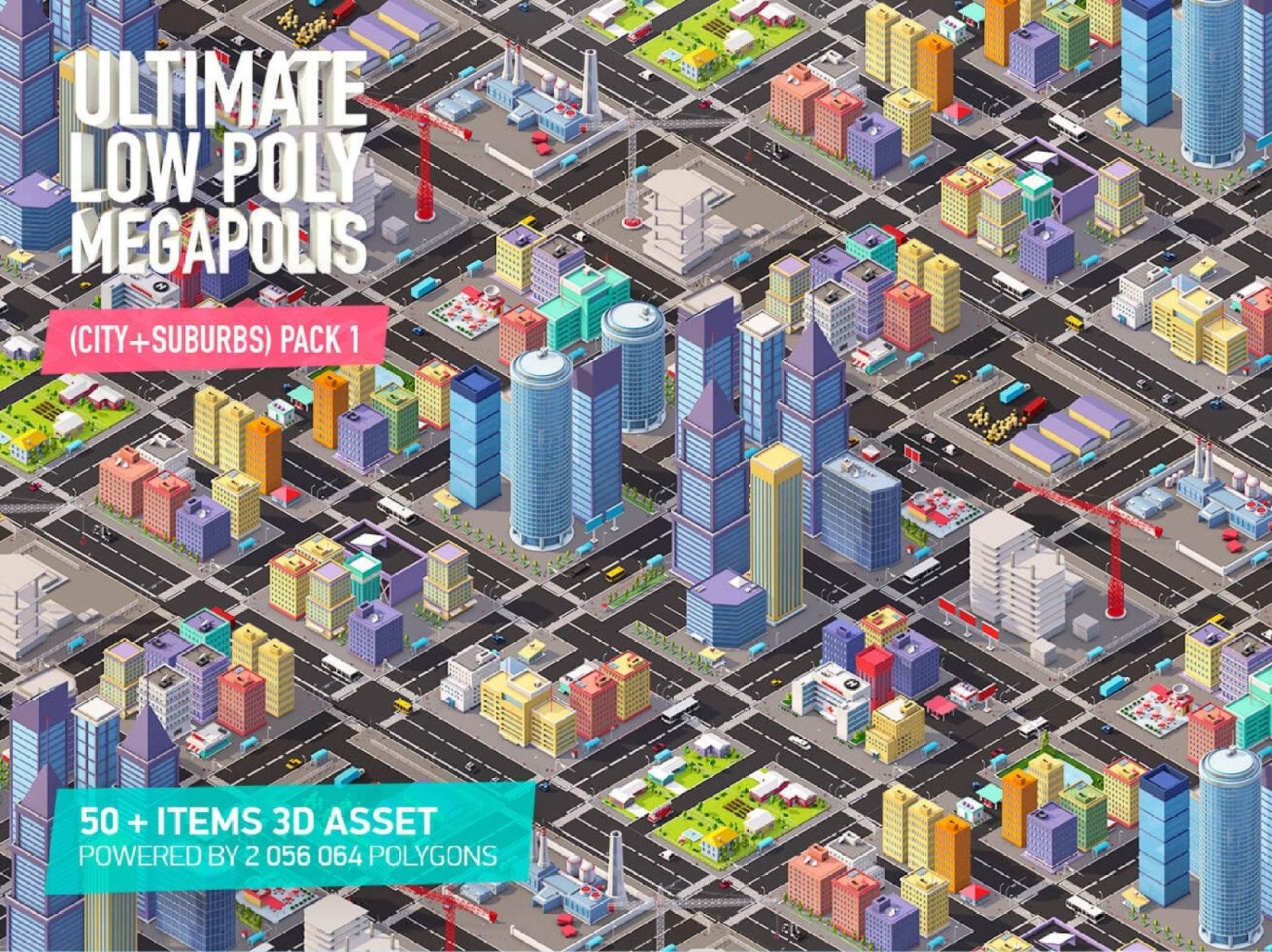Low Poly Megapolis City Pack 1 by Daniyal Pirzada on Dribbble