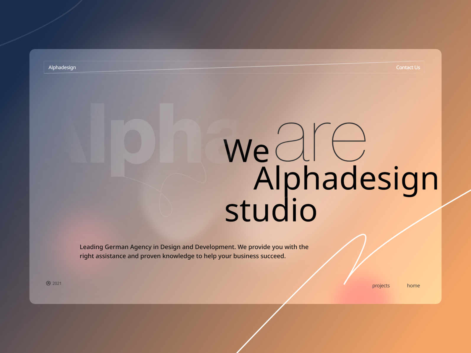 Design Studio - Glassmorphism Landing page by Alphadesign on Dribbble