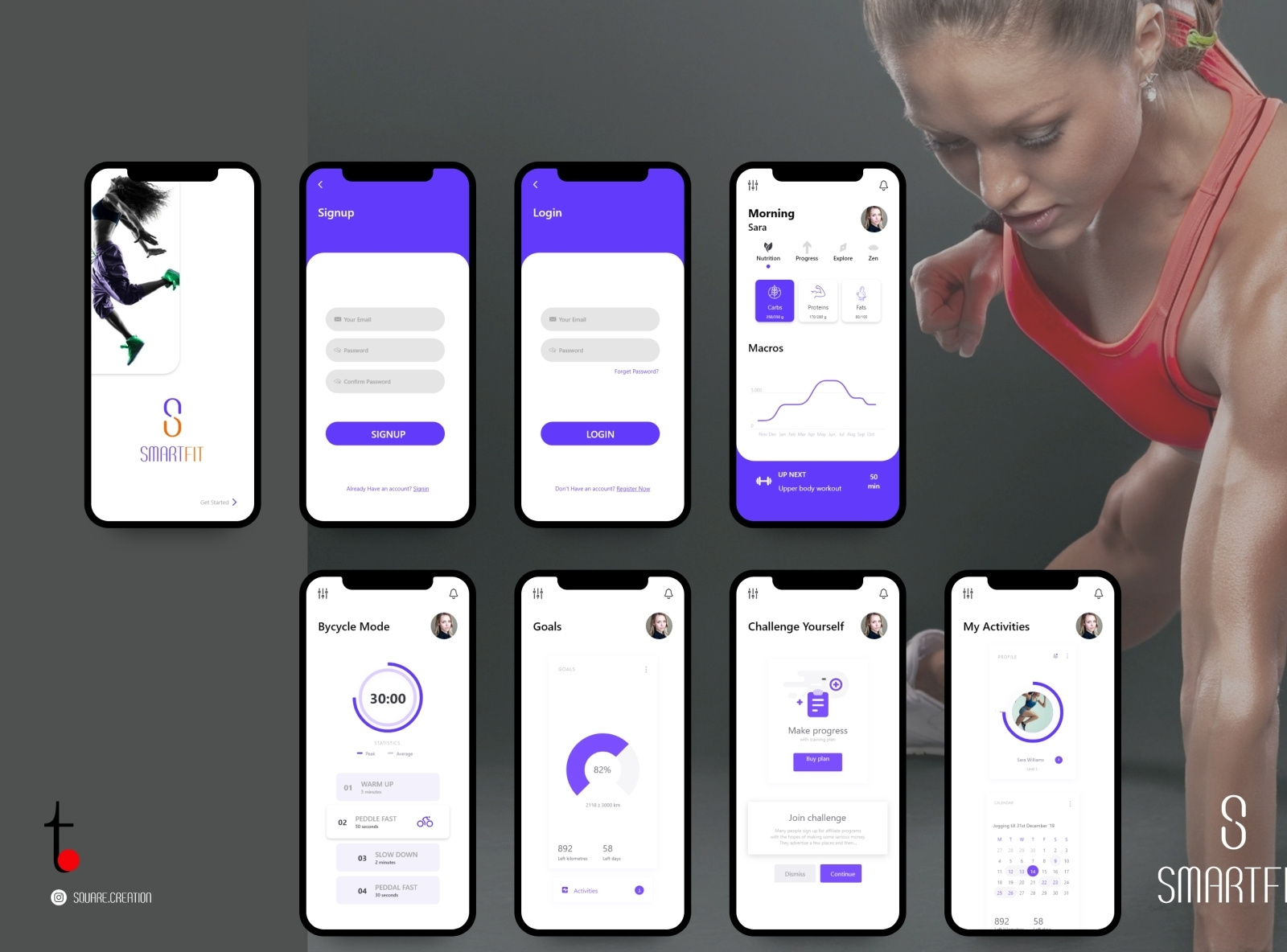 Fitness App UI Concept by Coretact Incorporation on Dribbble