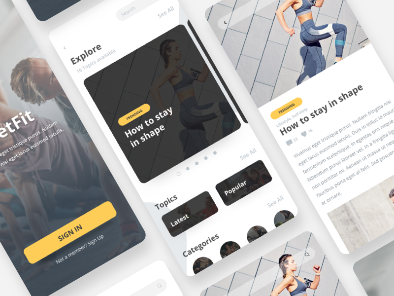 GetFit - Fitness App by Rhode Studio on Dribbble