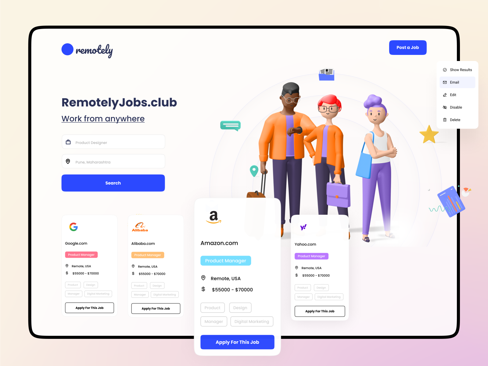 Remotely Web App by 尺卂爪卂几 on Dribbble
