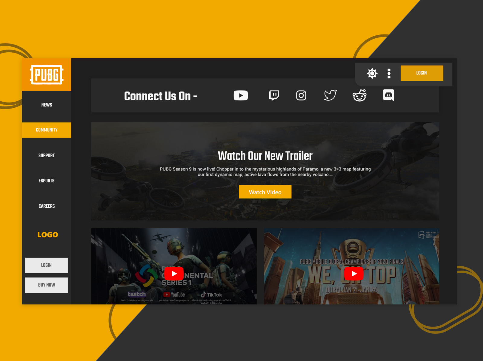 Pubg game landing page -fan redesign -1 by pranavGOG on Dribbble