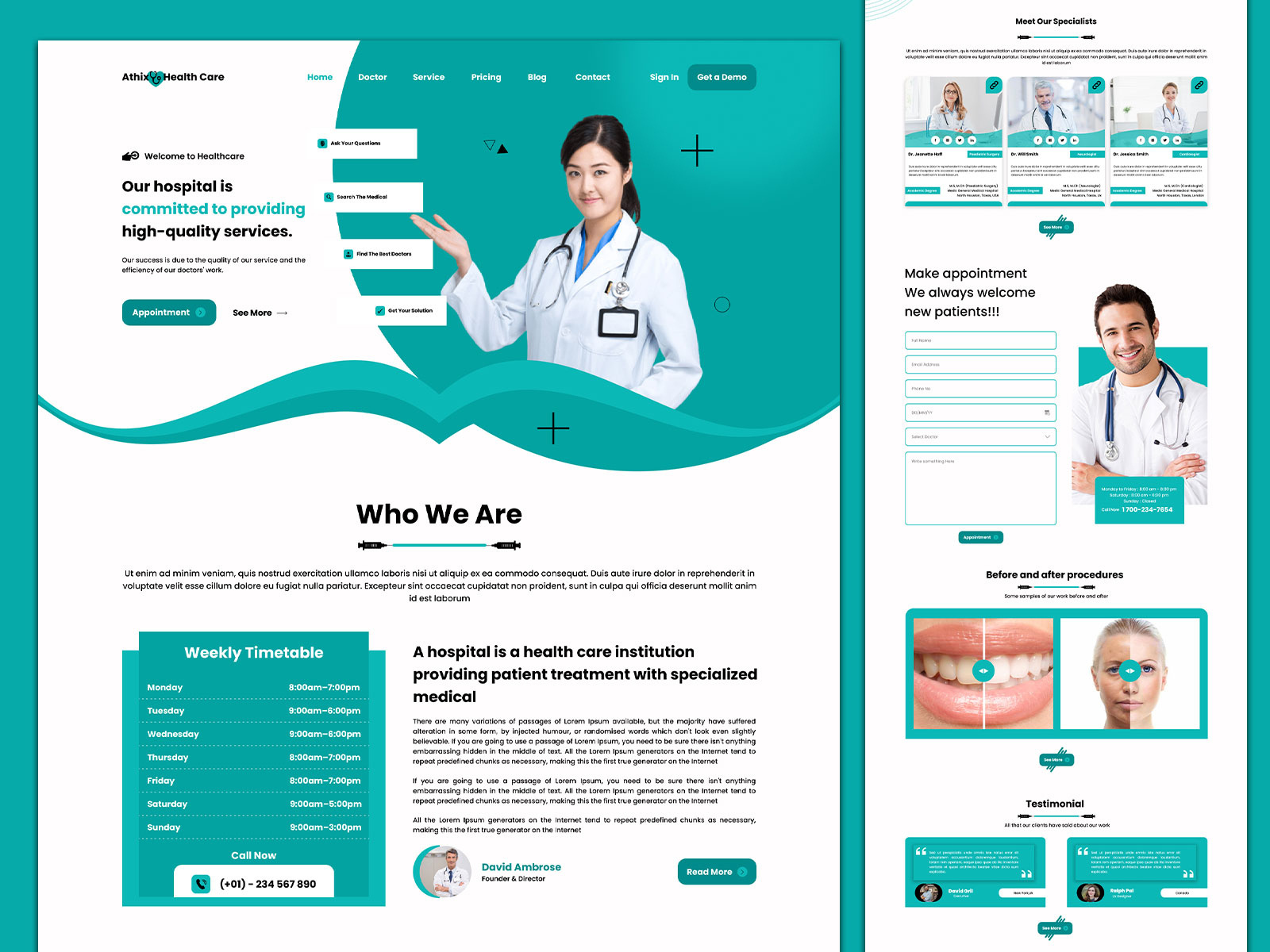 Doctor Website Design by Tahmina Haque (Mim) on Dribbble