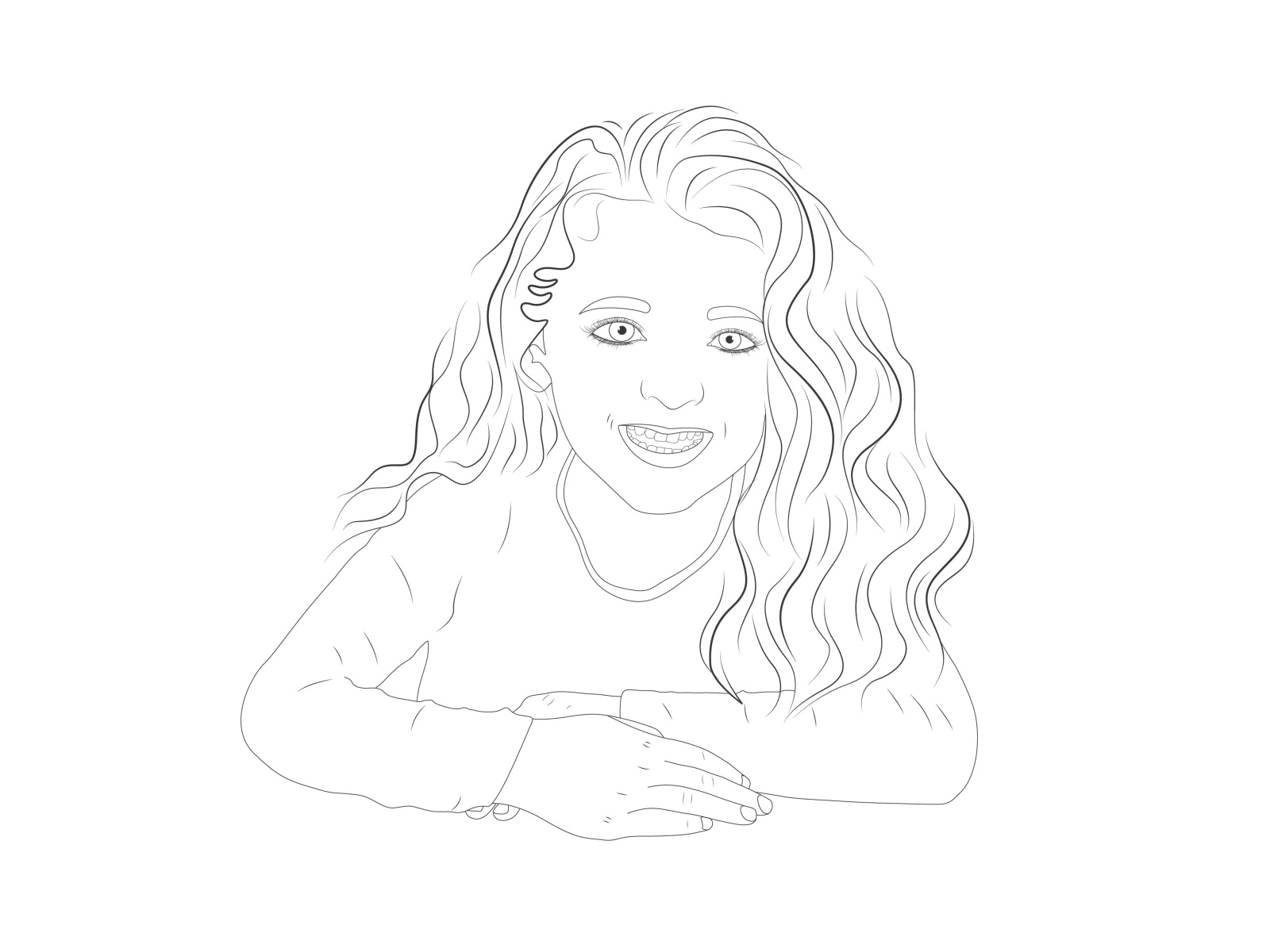 cute girls line art by one line art_Nenson rolie on Dribbble