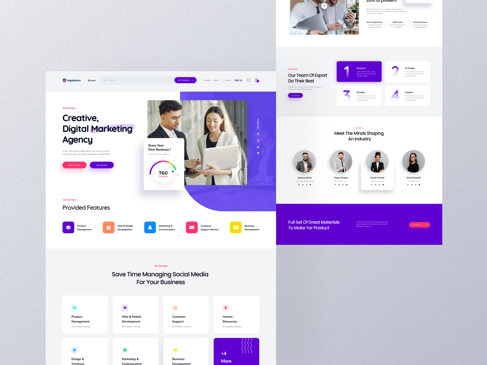 Digital Marketing Agency Clean UI Website Design by ASAD on Dribbble