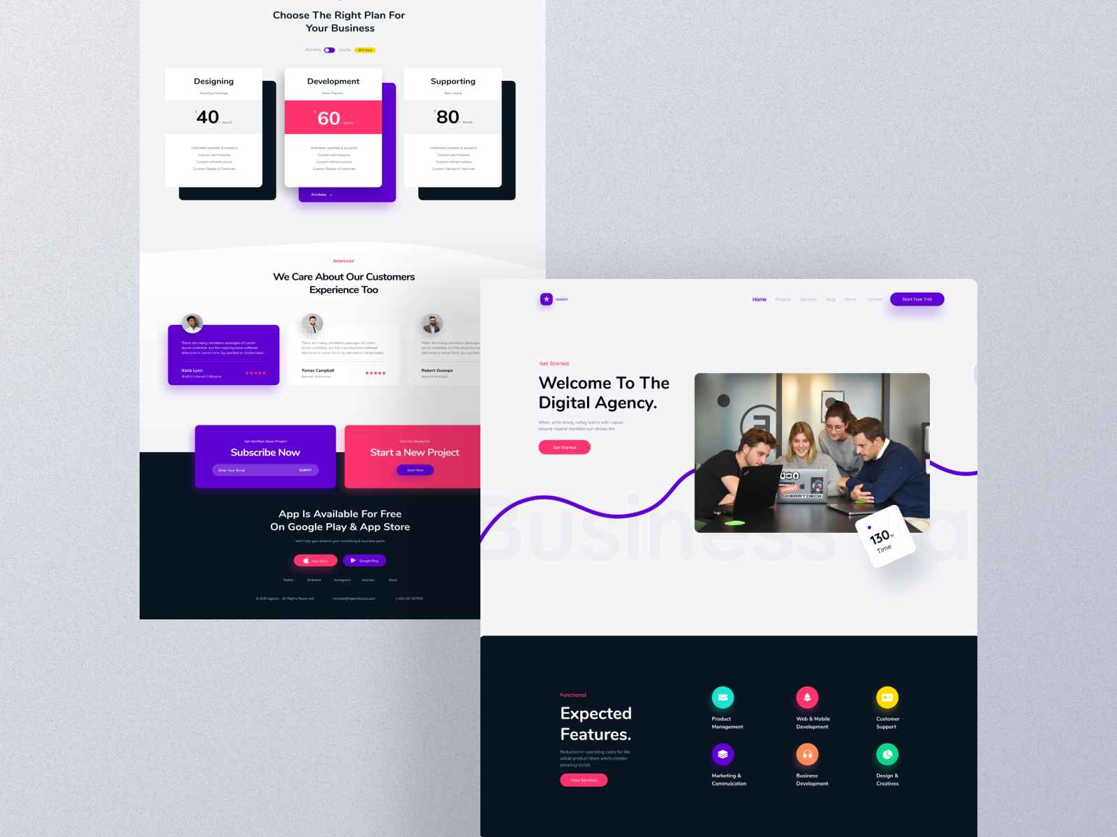 Digital Agency Landing Page UI by ASAD on Dribbble