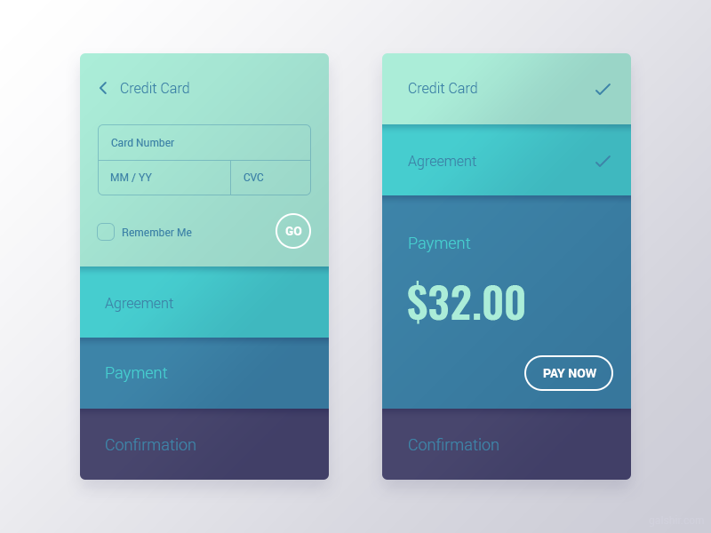Checkout Interface by Gal Shir on Dribbble