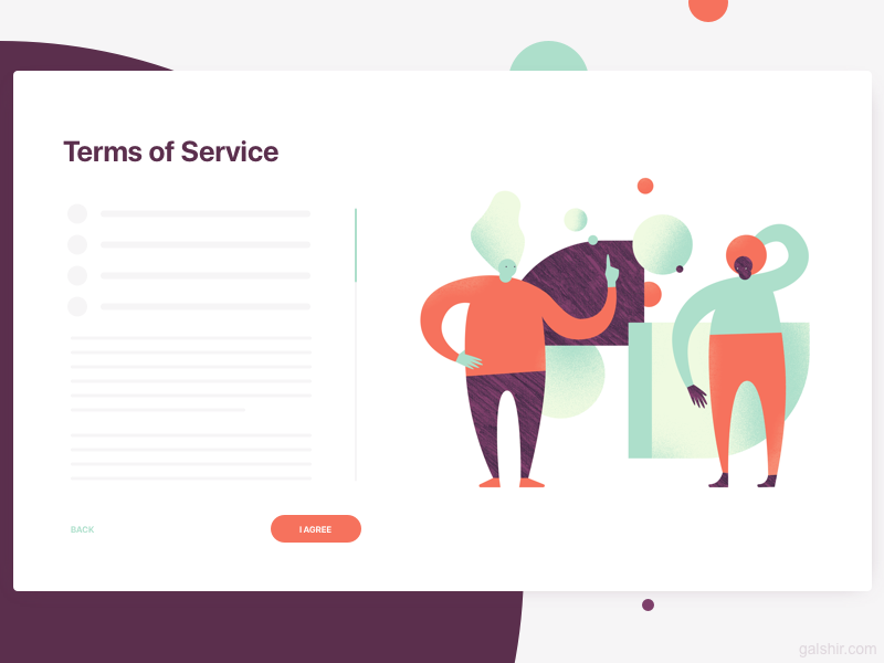 Terms Of Service Illustration by Gal Shir on Dribbble