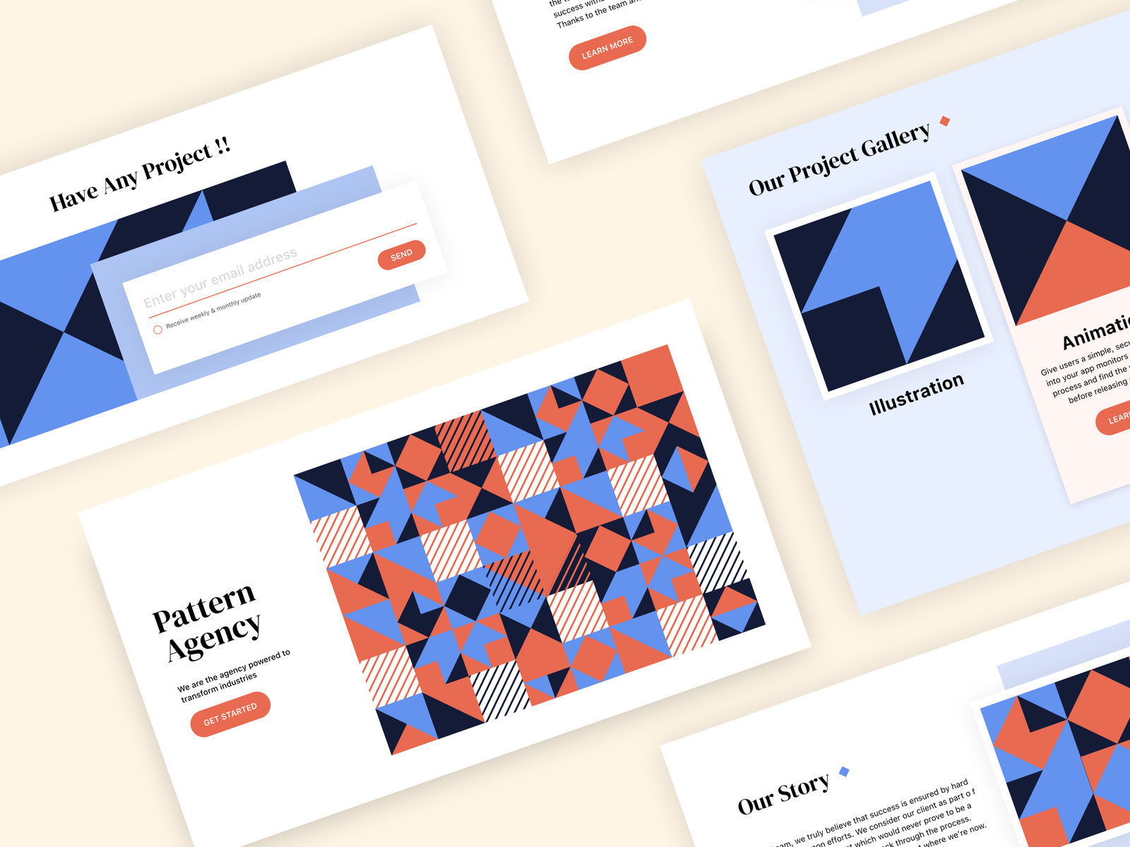 Geometric Website/ Pattern Creative Agency by Phuong Anh Le on Dribbble