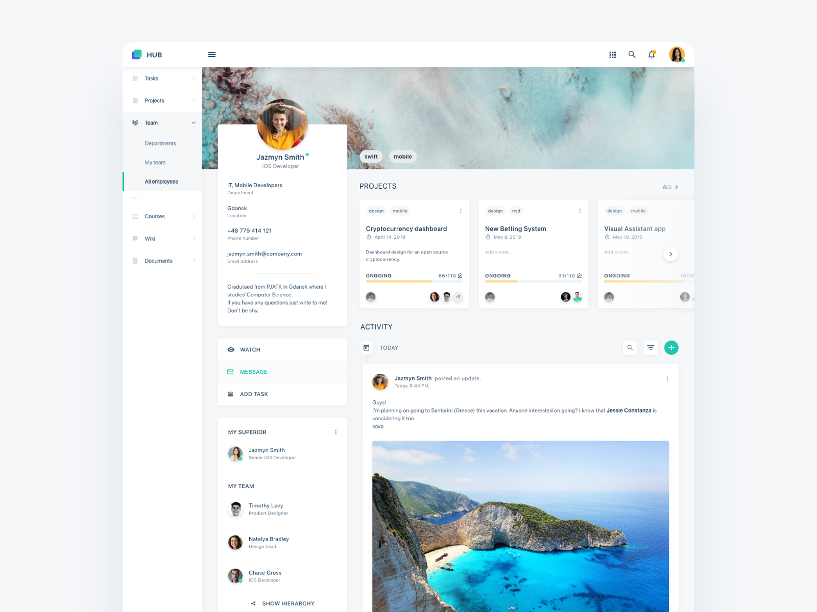 HR System - Profile view by Agata Kukowska on Dribbble