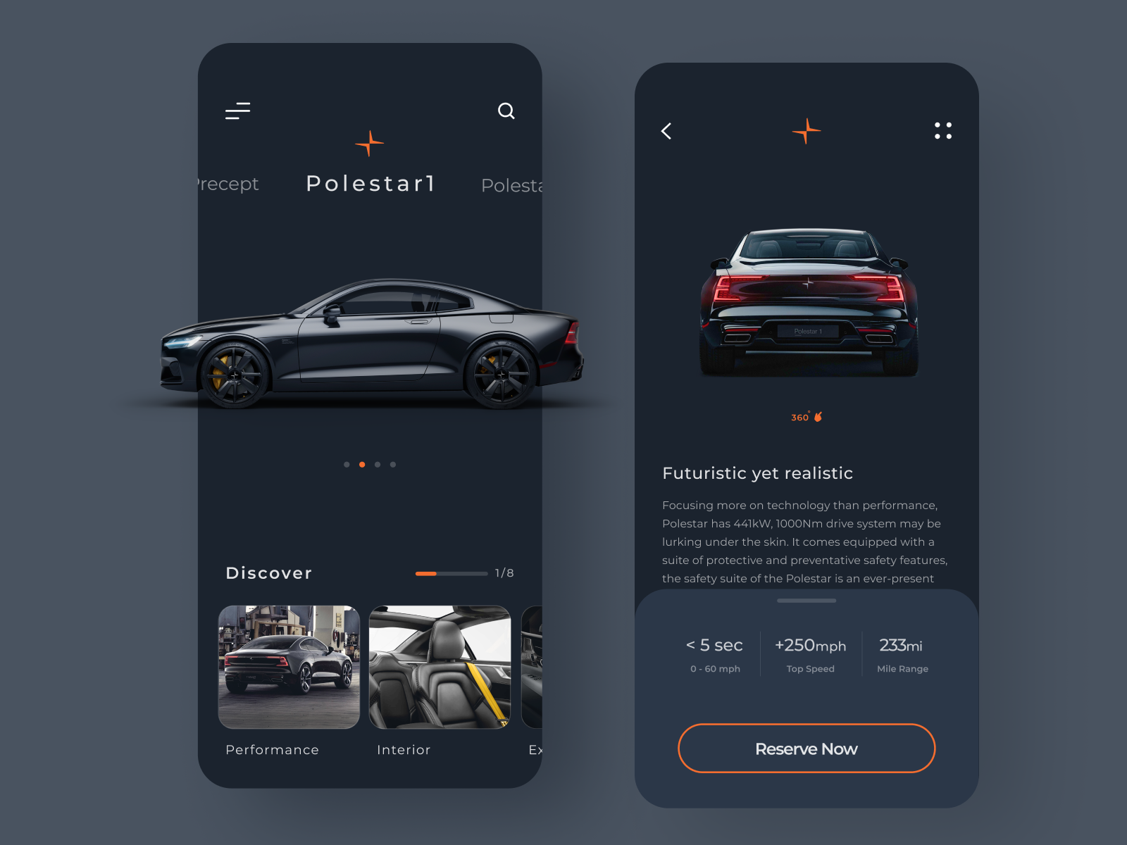 Polestar App Design - Dark Theme by eberawi UX for eberawi on Dribbble