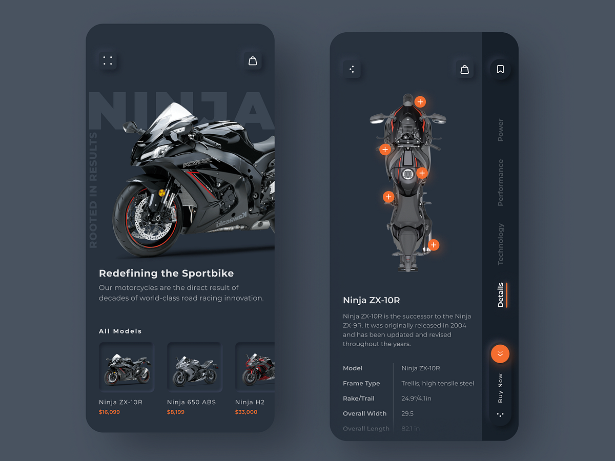 Motorbike App Design by eberawi UX for eberawi on Dribbble