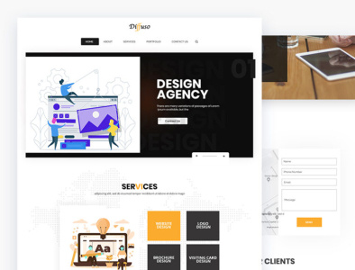 Diffuso by Free Website Templates on Dribbble