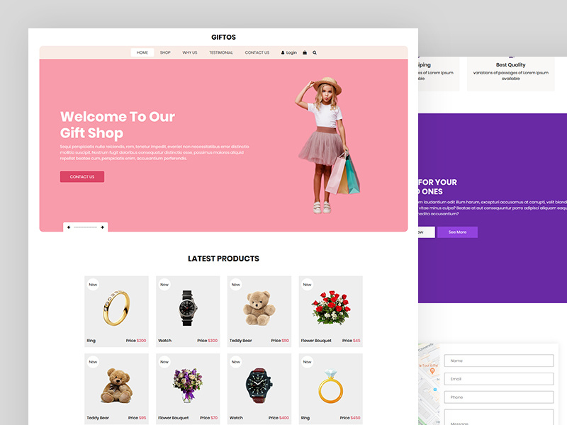 Giftos by Free Website Templates on Dribbble