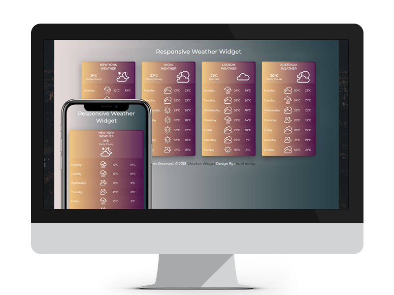 Weather Widget by Free Website Templates on Dribbble